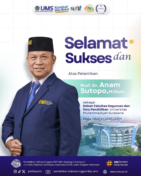 Dekan FKIP UMS 2025 – 2029 – Pendidikan Bahasa Inggris
